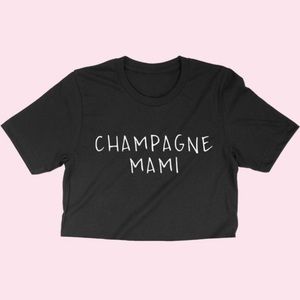 Tops | Champagne Mami Cropped Tee | Poshmark